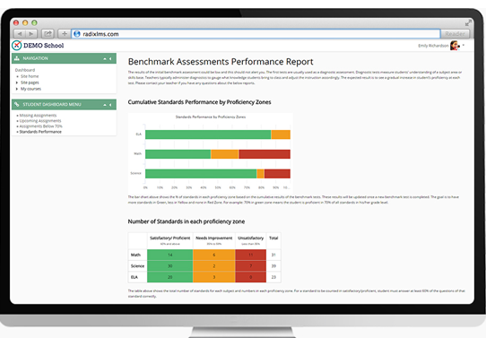 Standards Based Assessments and Progress Reporting – RadixLMS